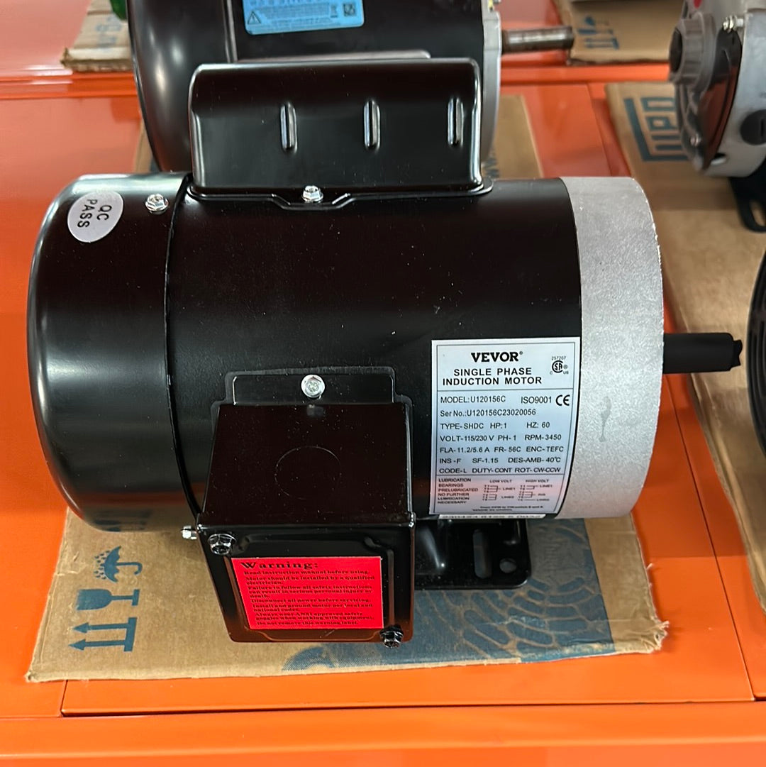 VEVOR 1HP 3450RPM 56C 115/230V 1PH 60HZ Rolled Steel Motor