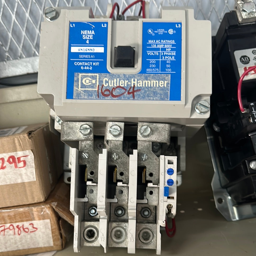 Cutler Hammer 600VAC 135A Size 4 Motor Starter Series A1 (AN16NN0) Con