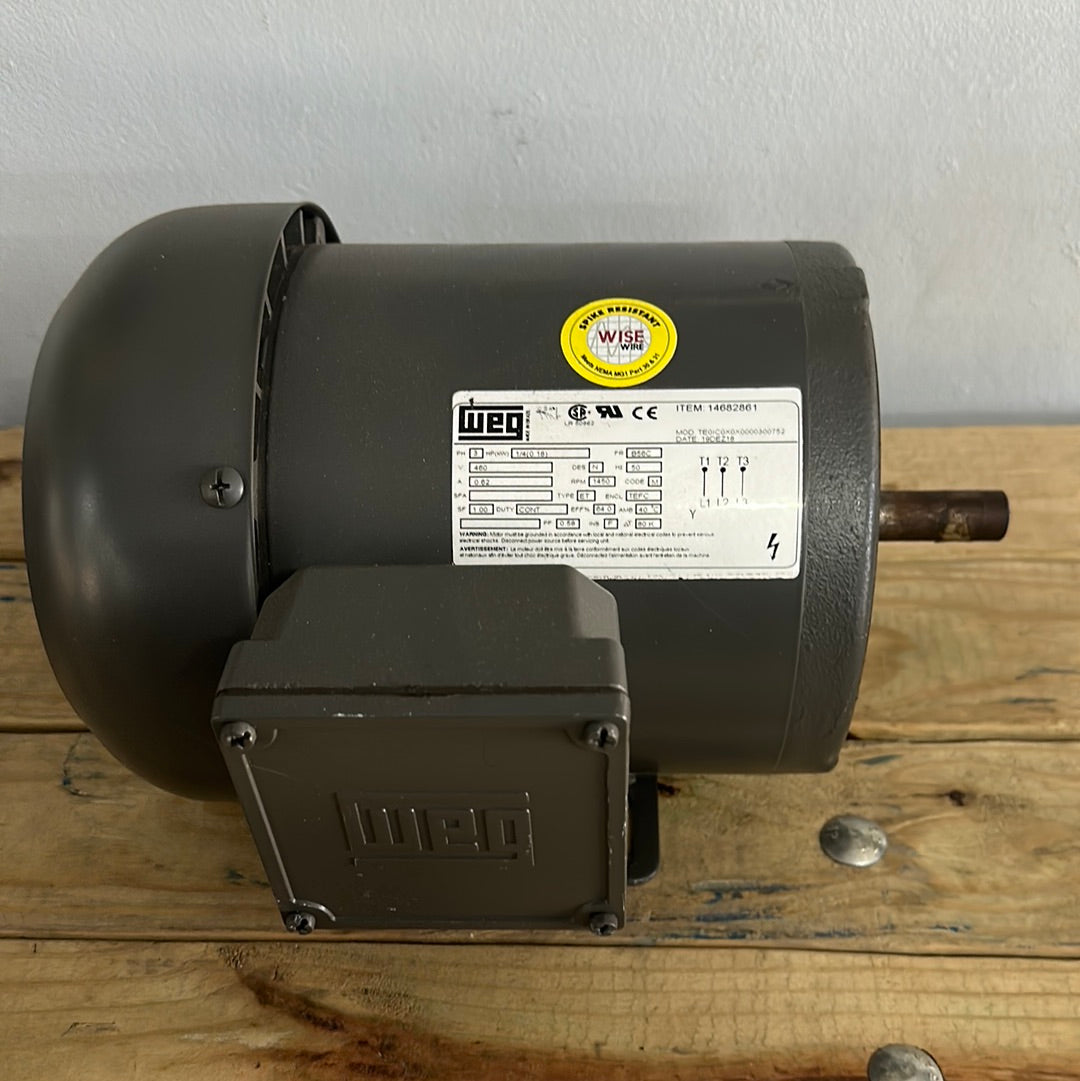 WEG 0.25HP 1500RPM B56C 460V 3PH 50Hz Roll Steel Motor