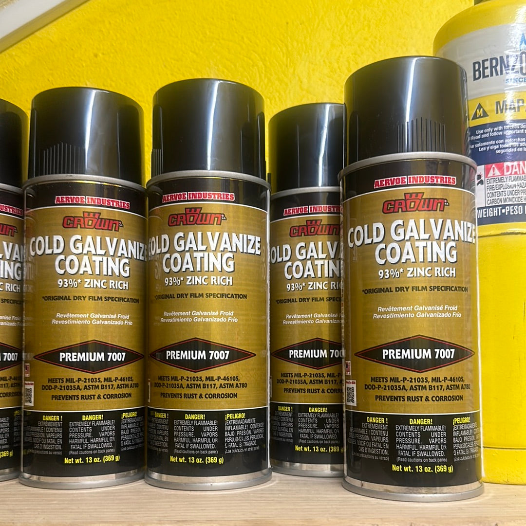 Crown Cold Galvanize coating: 93% Zinc Rich, Premium 7001, Prevents Ru